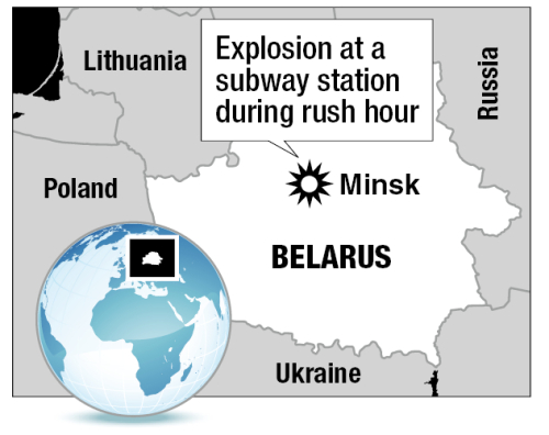Belarus subway bombing kills 12 - The Korea Herald
