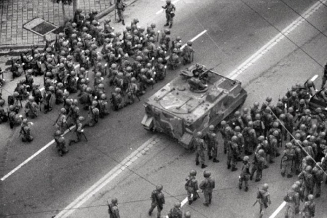 Military's helicopter shooting during 1980 Gwangju Democratization ...