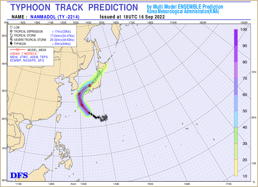 Typhoon Nanmadol to grow stronger, come closest to S. Korea within 2 ...