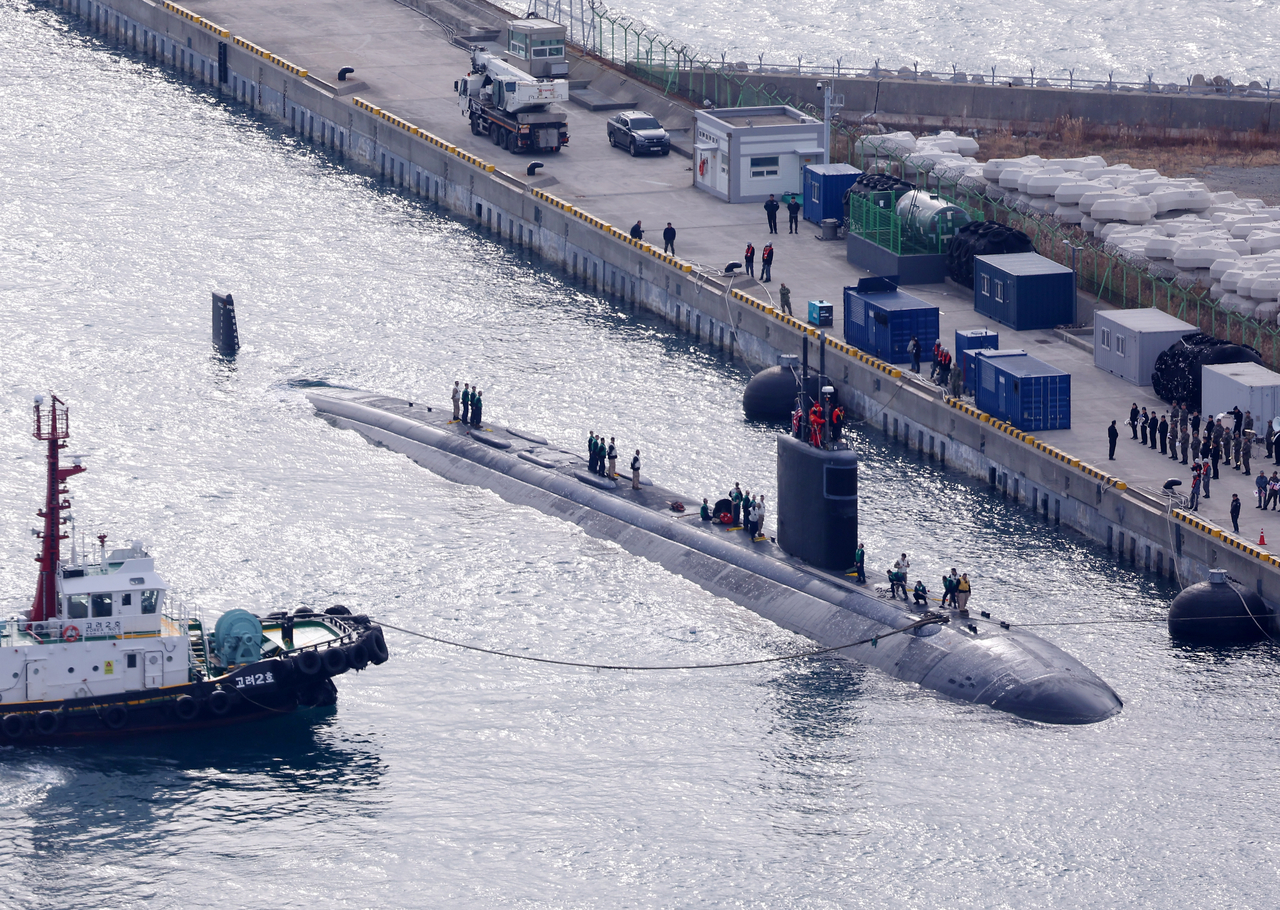 USS Greeneville enters Busan naval base to replenish supplies - The ...