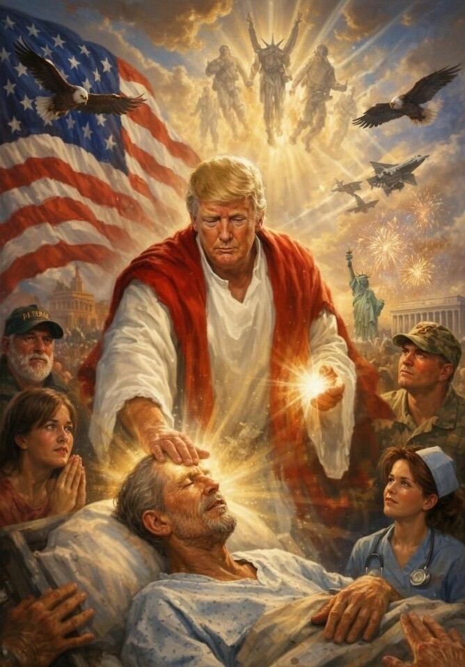 Trump posts AI image depicting himself as Jesus, stirs blasphemy ...