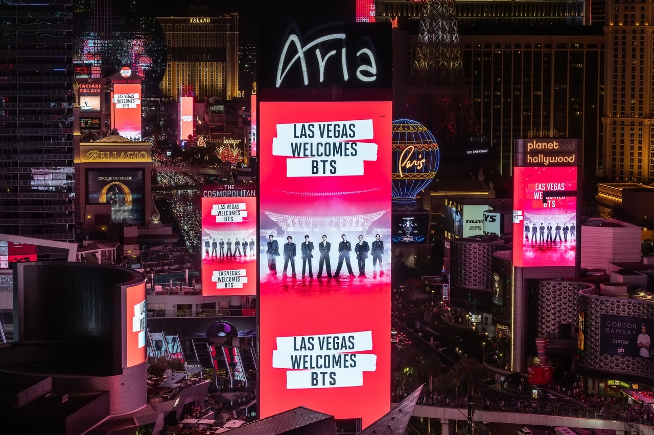 BTS turns Las Vegas red with ‘Arirang’ citywide takeover - The Korea Herald